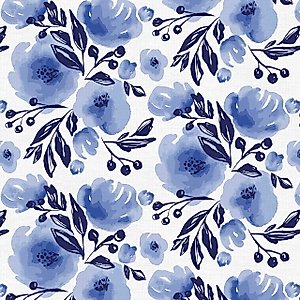 PBS Fabrics Lula Blue by Erin Borja, Quilter's Cotton by The Yard, Antionette, Periwinkle