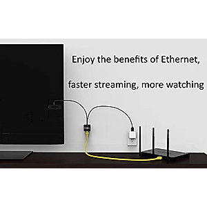 fire-Cable Ethernet Adapter for WiFi TVSticks & Streaming Media Players (Connects TV Stick to a Ethernet for Fast Playback, Streaming and Less Buffering)