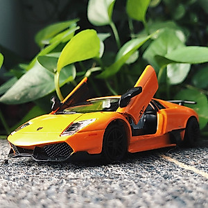 TGRCM-CZ 1/36 Scale Murcielago LP670-4 Casting Car Model, Zinc Alloy Toy Car for Kids, Pull Back Vehicles Toy Car for Toddlers Kids Boys Girls Gift (Yellow)