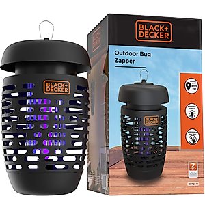 BLACK + DECKER Bug Zapper- Mosquito Repellent and Mosquito Zapper- Fly Traps for Indoors & Outdoors- Gnat & Moth Traps- Bug Catcher & Killer 600 Sqft Coverage Fly Trap for Insects