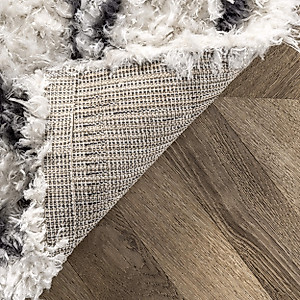 nuLOOM Sheena Cozy Shag Tribal Area Rug, 8x10, Beige