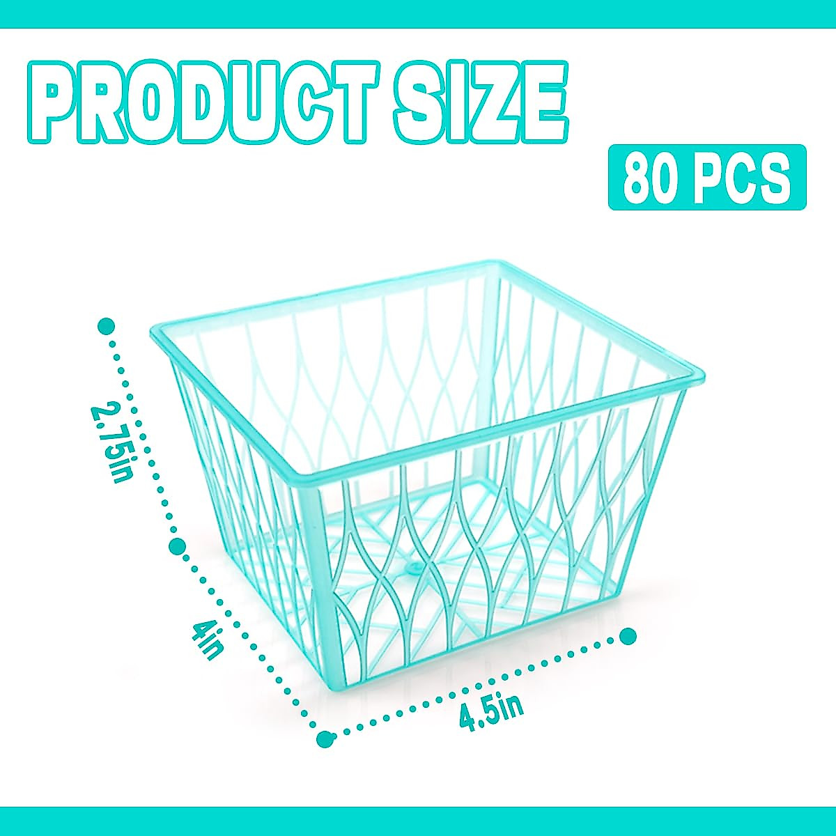 Esamploe 80 Pcs Berry Basket,Fruit Storage Containers for Fridge,Pint Sized Fruit Basket,Portable Plastic Berry Baskets,Cutout Design Berry Baskets for Fridge,Living Room,Farm and Crafts
