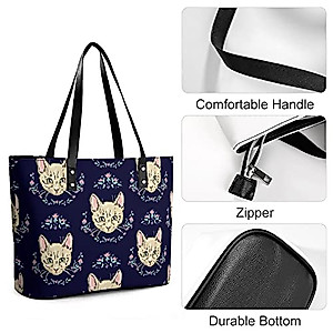 Womens Handbag Cats Leather Tote Bag Top Handle Satchel Bags For Lady