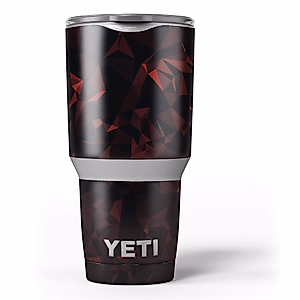 Design Skinz Dark Red Geometric V2 - Skin Decal Vinyl Wrap Kit Compatible with The Yeti Rambler Cooler Tumbler Cups