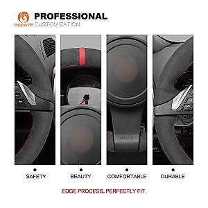 MEWANT DIY Car Steering Wheel Cover Accessories for Porsche 911 (991) 2009-2016 / Boxster (981) 2009-2016 / Cayman (981) 2009-2016 / Cayenne 2011-2014 / Panamera 2010-2016 for Porsche 911