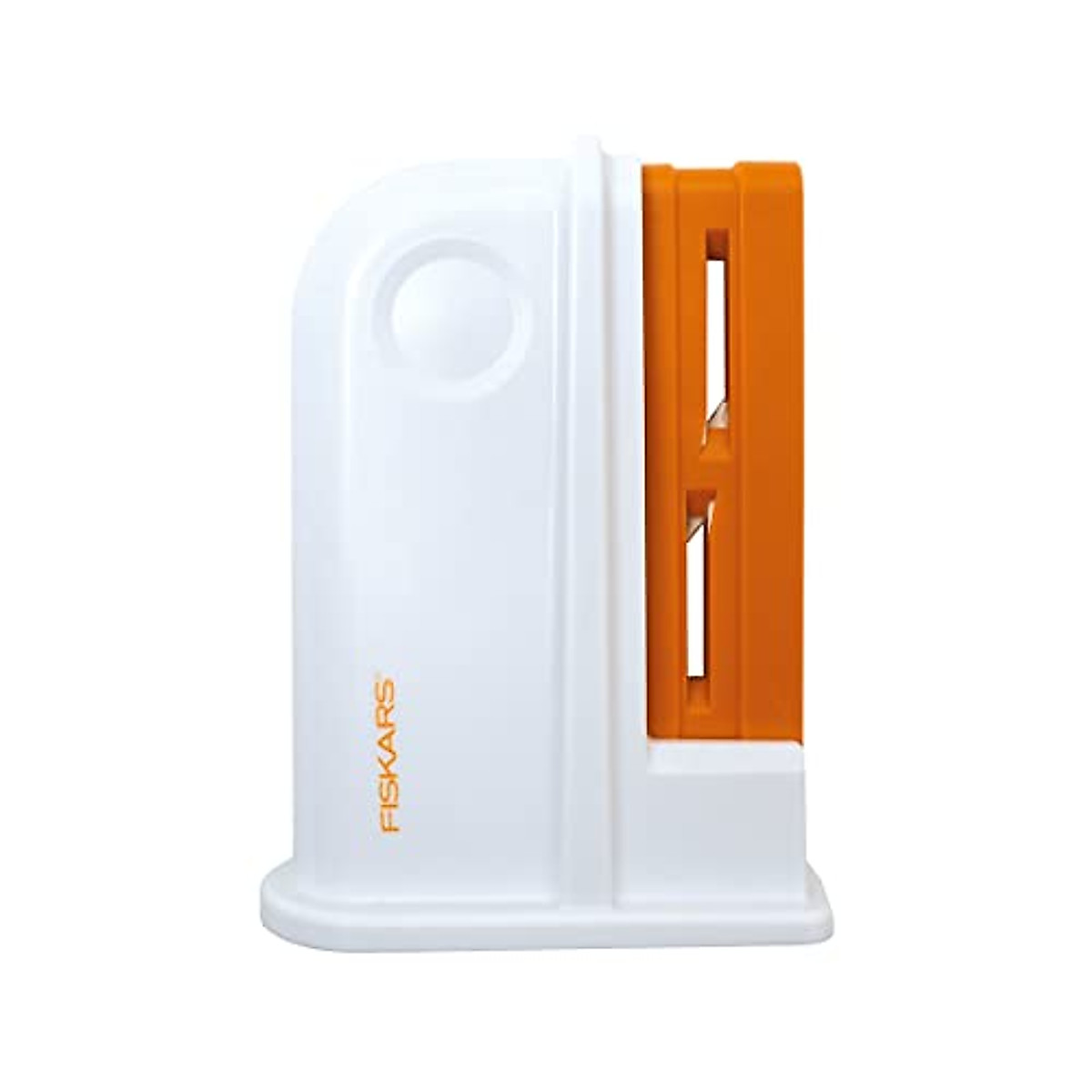 Fiskars 1020499 Scissors Sharpener, 9 x 4 x 13.8 cm, White/Orange