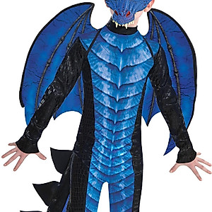 Amscan Deadly Dragon Costume for Boys, Includes Jumpsuit, Tail, and Mask, Medium