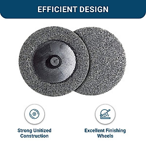 Benchmark Abrasives 2" Quick Change Silicon Carbide Non-Woven Surface Preparation Wheels for Sanding Polishing Paint Removal, Male R-Type Backing, Die Grinder Discs (10 Pack) - (Grey)