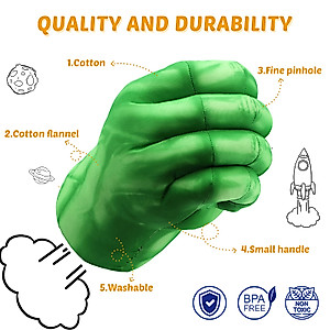 XYMTOY Superhero Toys Incredible Smash Fists Incredible Gloves Boxing Gloves for Toddlers Boys and Girls,Green
