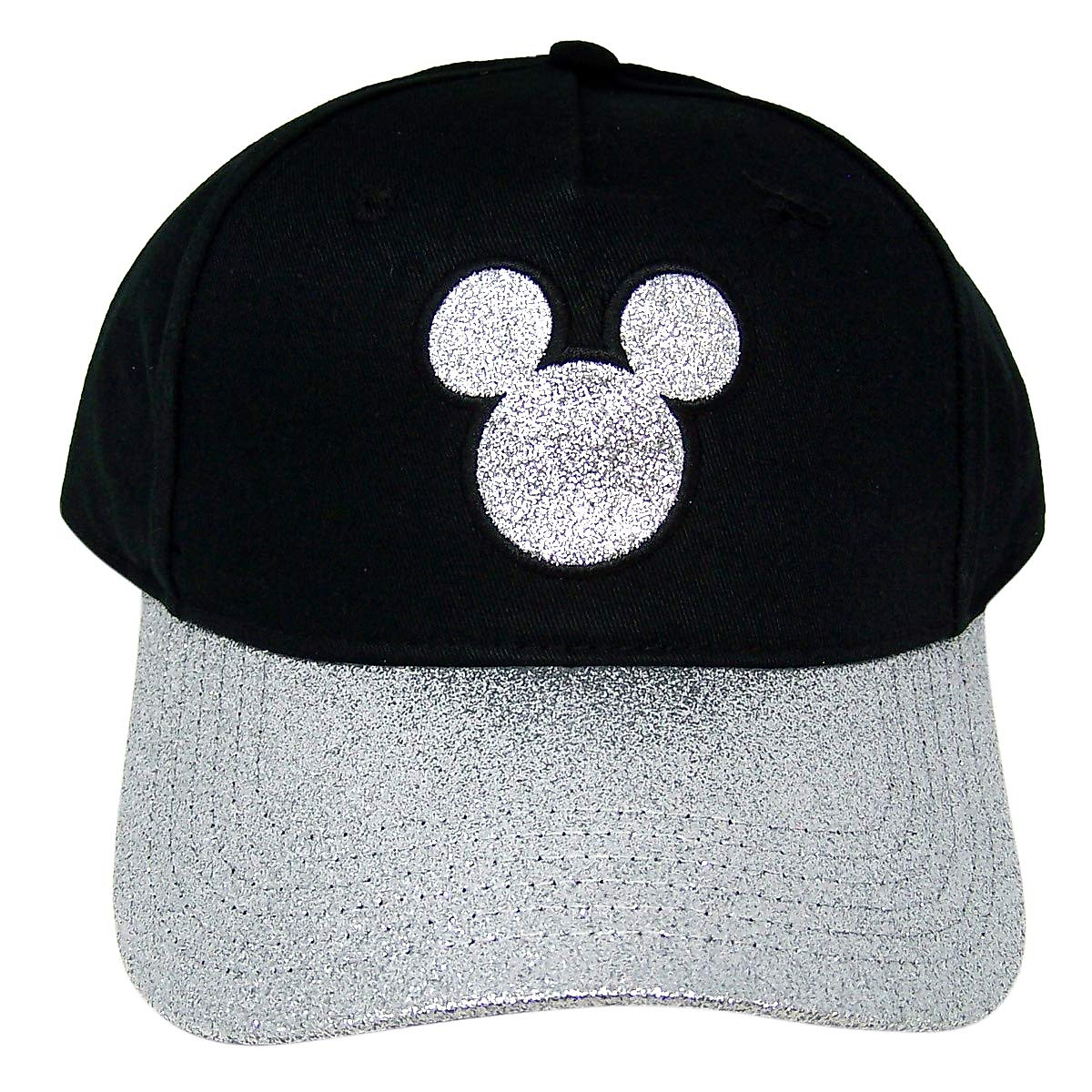 Disney Silver Tone Glitter Mickey Mouse Baseball Cap
