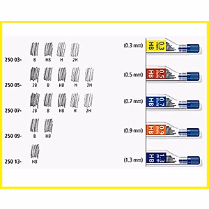 Staedtler Mars Micro Carbon pencil 0.7mm lead refill 2B & HB, Total 48 leads