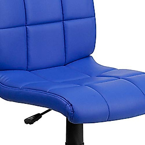 Flash Furniture Mid-Back Blue Quilted Vinyl Swivel Task Office Chair