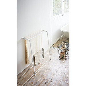 YAMAZAKI home Plate Leaning Bath Towel Hanger White,