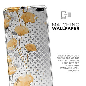 DesignSkinz Karamfila Yellow & Gray Floral V8 Protective Vinyl Decal Wrap Skin Cover Compatible with The Samsung Galaxy S20 (Screen Trim & Back Glass Skin)