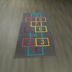 Ottomanson Children's Collection Garden Rug, 2 ft 7 in x 6 ft, Grey