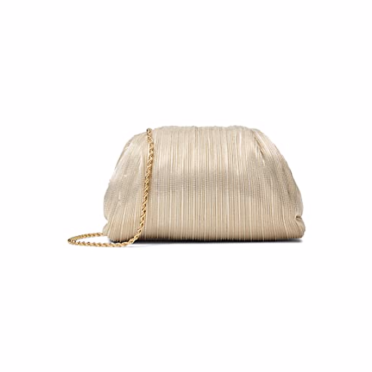 Loeffler Randall Women's Bailey Pleated Clutch, Platinum, Metallic, Gold, One Size