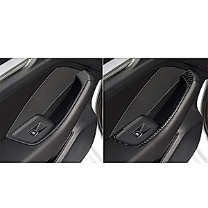 NC Carbon Fiber Interior Decorative Cover Trim Sticker Compatible with Audi A3 S3 2014-2019 (Window Lift Regulator Trim)