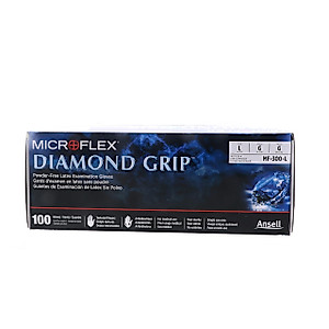Ansell MICROFLEX ​Diamond Grip MF-300 Exam Standard Gloves - Size L, Natural (Bundle of 200)