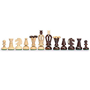 Husaria European International Chess Wooden Game Set, King's Classic - 18-Inch Large Size Chess Set - Folding Board with Felt Bottom Chessmen