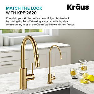 KRAUS Purita 100% Lead-Free Kitchen Water Filter Faucet in Brushed Brass, FF-100BB