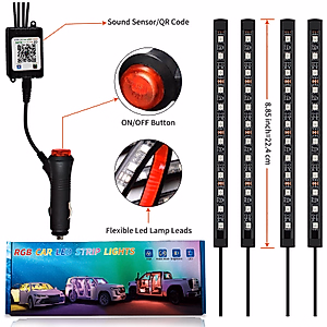 Led Lights for Car, Dash Lights for Car Interior Neon Lights Strip with App Control, RGB Under Dash Led Lights with DIY Million Colors Music Mode