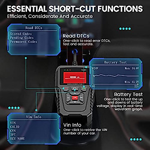 ELMCONFIG OBD2 Scanner, Car OBD2 Scanner Code Reader with 4 Shortcut Keys & Print Function Options, YA301 Upgraded Check Engine Diagnostic Tool for All OBDII Vehicles After 1996