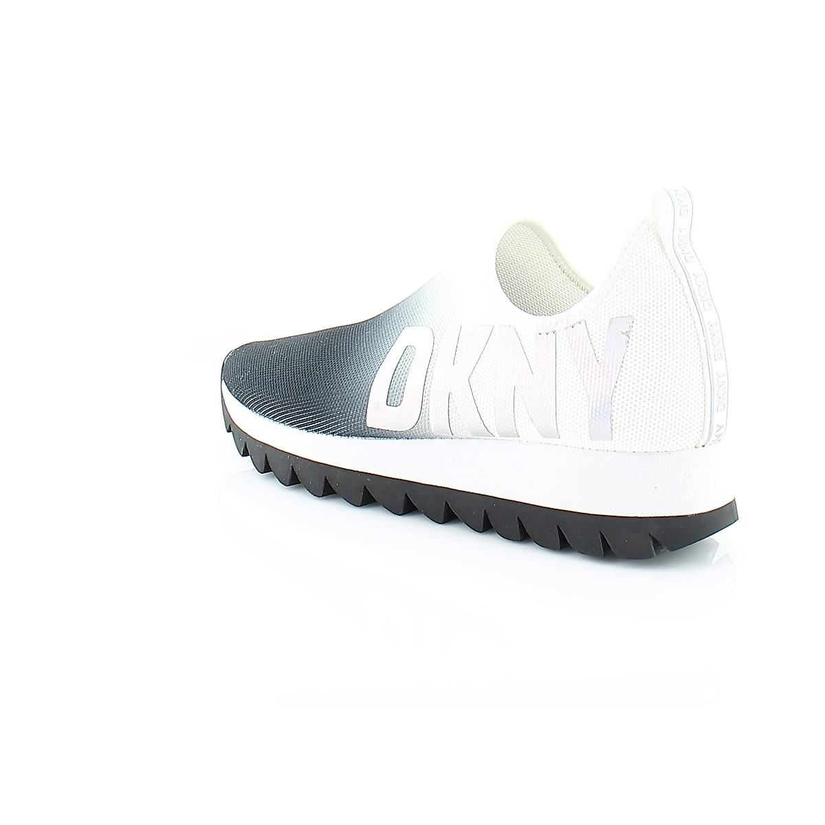 DKNY Womens Azer Slip On Running Sock Sneakers B/W 5.5 Medium (B,M)