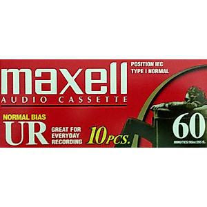 Maxell UR-60 Audio Cassette- Box of 10