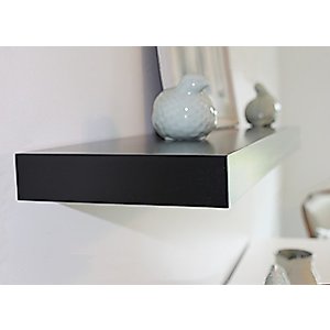 InPlace Shelving, Black 0191402 36 in W x 10 in D x 2 in H Floating Wall Shelf with Invisible Brackets