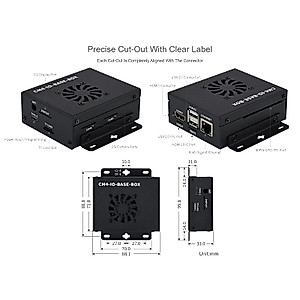 waveshare Mini-Computer Based On Raspberry Pi Compute Module 4,Include CM4-IO-BASE-A (Mini IO Board Lite Verson),Metal Case,Cooling Fan