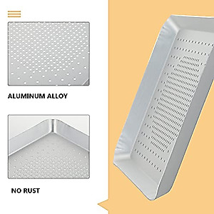 Temkin 3pcs Tray Cake Baking Plate Xxcm Utensil Ie Bread Pe Sticks Practical Making Stick Rim Cm Silver Nonstick Pancake Mesh Screen Non- Oven Steel Brownie Loaf with Supplies Xcm Plate (Size : 20X20