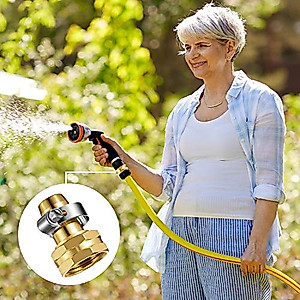 3 Pieces Aluminum Female Thread Shank Hose Menders Garden Hose Mender End Repair Kit Hose Connector Copper Fitting for 5/8 Inch or 3/4 Inch Standard Garden Hoses