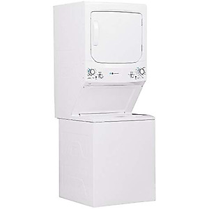 GE GUD27EESNWW 27" Electric Laundry Center with 3.8 cu. ft. Washer Capacity and 5.9 cy. ft. Dryer Capacity in White