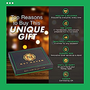 Holiday Nuts & Dried Fruit Gift Basket – Selection of 18 Food Tray – Fantastic Food Gift Basket for Birthday, Men, Women, Family, Adults, Christmas, Fathers Day, Mothers Day