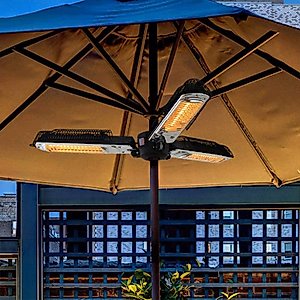 LIRUI Umbrella heaters Electric,Electric Parasol Umbrella Patio Heater IP Certified Water Proof Variable Heat Output,Ceiling Models