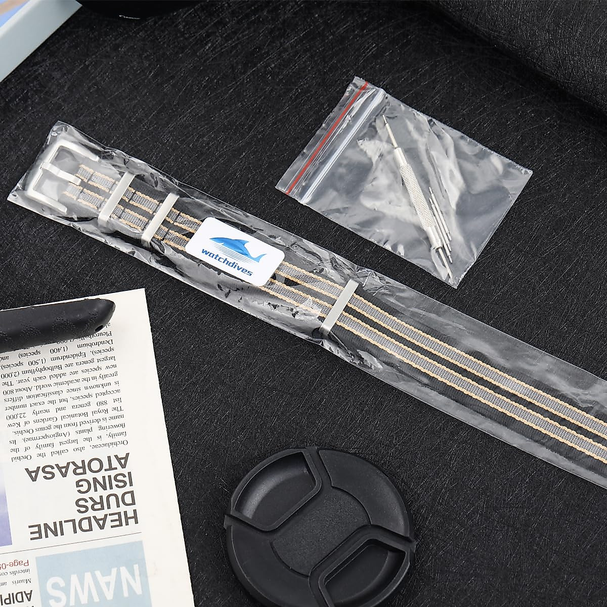 watchdives Nylon Watch Band 18mm 20mm 22mm Multicolor Replacement Watch Straps for Men Women (Black Yellow Gray, 20mm)