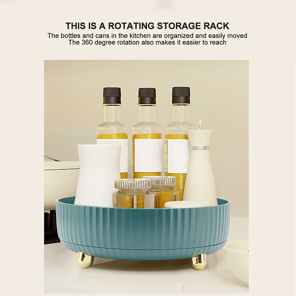 Asixxsix Lazy Susan Organizer, Round Turntable Cabinet Organizer 360 Degree Rotating Spice Rack Organizer, Cosmetic Makeup Organizers, Turntable Storage Rack for Kitchen Cabinet Pantry