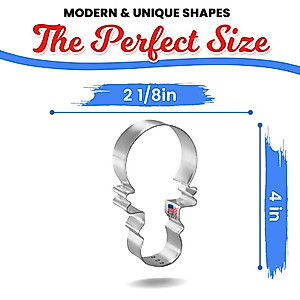 Foose Brand Baby Rattle Cookie Cutter Cookie Cutter 4 in, Tin Plate Steel, Handmade in USA