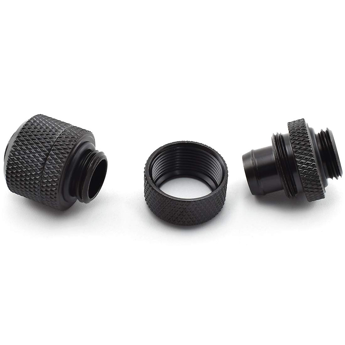 SDTC Tech 4-Pack G1/4" to 3/8" ID 5/8 OD Quick Tighten Compression Fitting for Soft Tubing, PC Water Cooling System Soft Tube Connectors