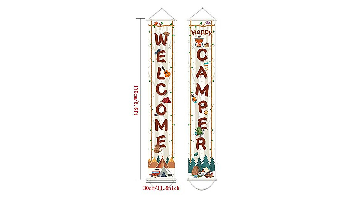 Camping Party Decorations Welcome Banner Set - Perfect for Outdoor Events