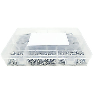 Guard4U 300Pcs 7-Size 410 Stainless Steel #8 SAE Flat Head Phillips Self Drilling Screws Sheet Metal Tek Screws Assortment Kit, Modified Truss Head Self Driller- #8 x 1/2" to #8 x 2"