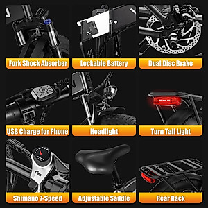 VITILAN V3 Foldable Electric Bike 20 Inch Fat Tire E Bike for Adults, 750W Eletric Bike 28 Mph, Folding Ebike 13AH 624Wh Electric Bicycle, White