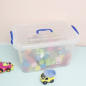 Asking 12 L Clear Plastic Storage Box with Handle, 4-Pack