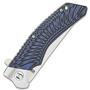 Honshu Black and Blue Sekyuriti Ball Bearing Pocket Knife - D2 Tool Steel Blade, G10 Handle Scales, Steel Pocket Clip, Lanyard Hole – The Perfect Everyday Carry - 4 1/2" Closed