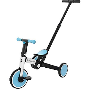 Micozy 5 in 1 Kids Tricycles for 1-3 Years Old Kids Trike 3 Wheel Toddler Bike Boys Girls Trikes for Toddler Tricycles Baby Bike Trike 3 Wheel Convert 2 Wheel Toddler Bike with Pushers,Blue