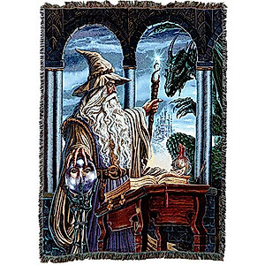 Pure Country Weavers Wizard's Emissary Dragon Blanket by Ed Beard Jr - Gift Fantasy Tapestry Throw Woven from Cotton - Made in The USA (72x54)