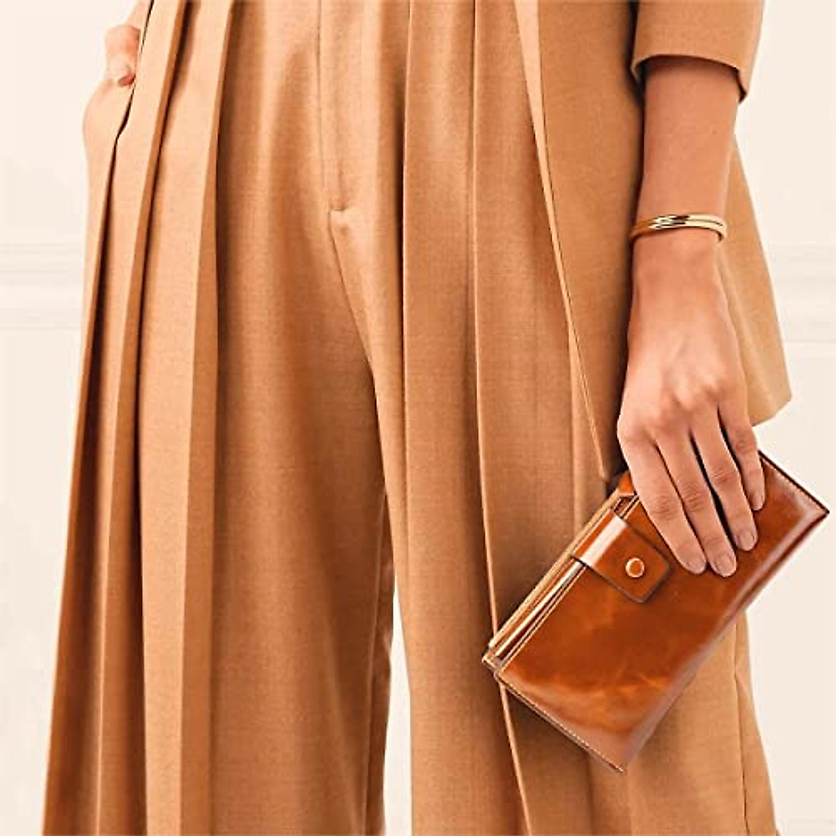 YALUXE Women's Genuine Leather Wallet RFID Blocking Multi Card Holder with Cell Phone Pocket