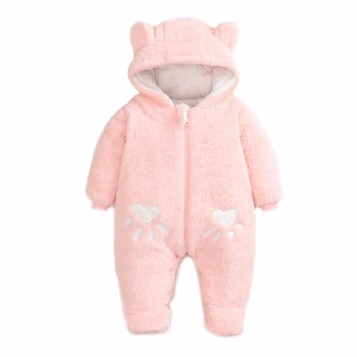 Simplee kids Baby Infant Boy Girl Winter Warm Snowsuit Outwear Newborn Hooded Footed Romper Jumpsuit for 0-3 Months