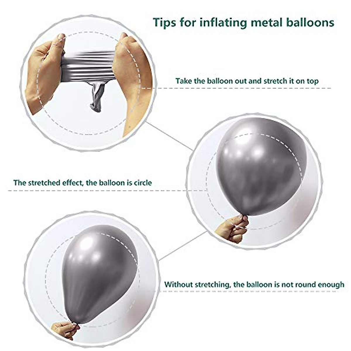 Marble Black and White Silver Party Set, 12 Inches 50 Pcs for Holiday Decoration Birthday Party Wedding Graduation Anniversary Bridal and Baby Latex Balloons