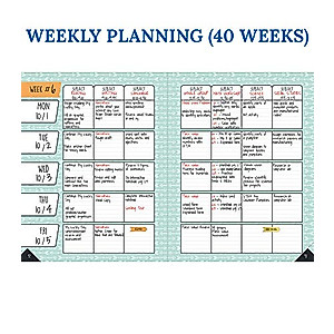 Carson Dellosa Aim High Teacher Planner, 8" x 11" Spiral Bound Planner With Planner Stickers, Daily Planner, Weekly Planner, Grade Book and Lesson Planner Book for Teachers